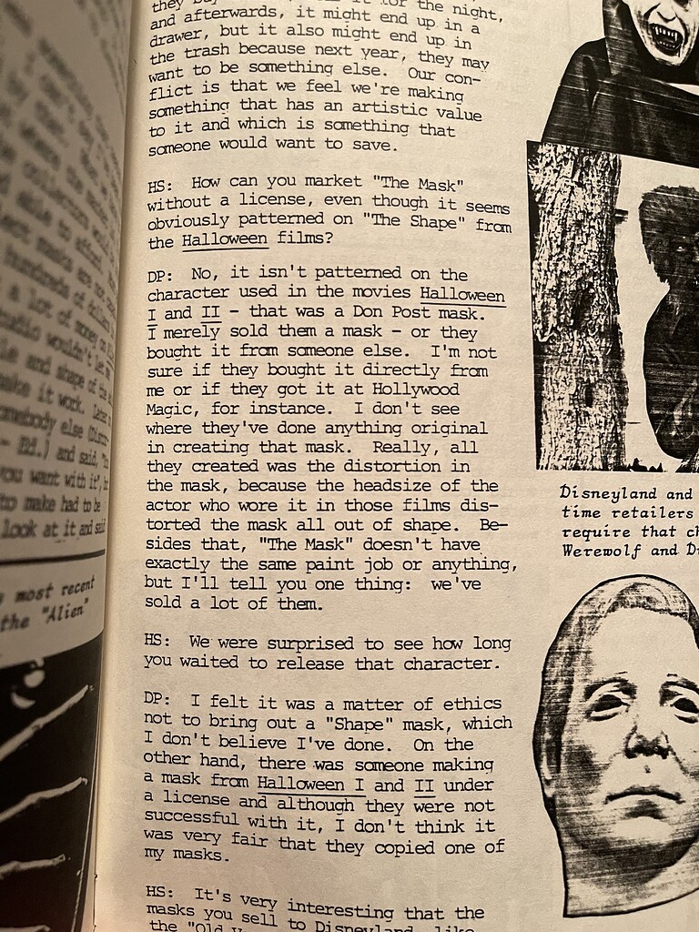 1986 Interview with Don Post Jr about HalloweeN - General Discussion ...